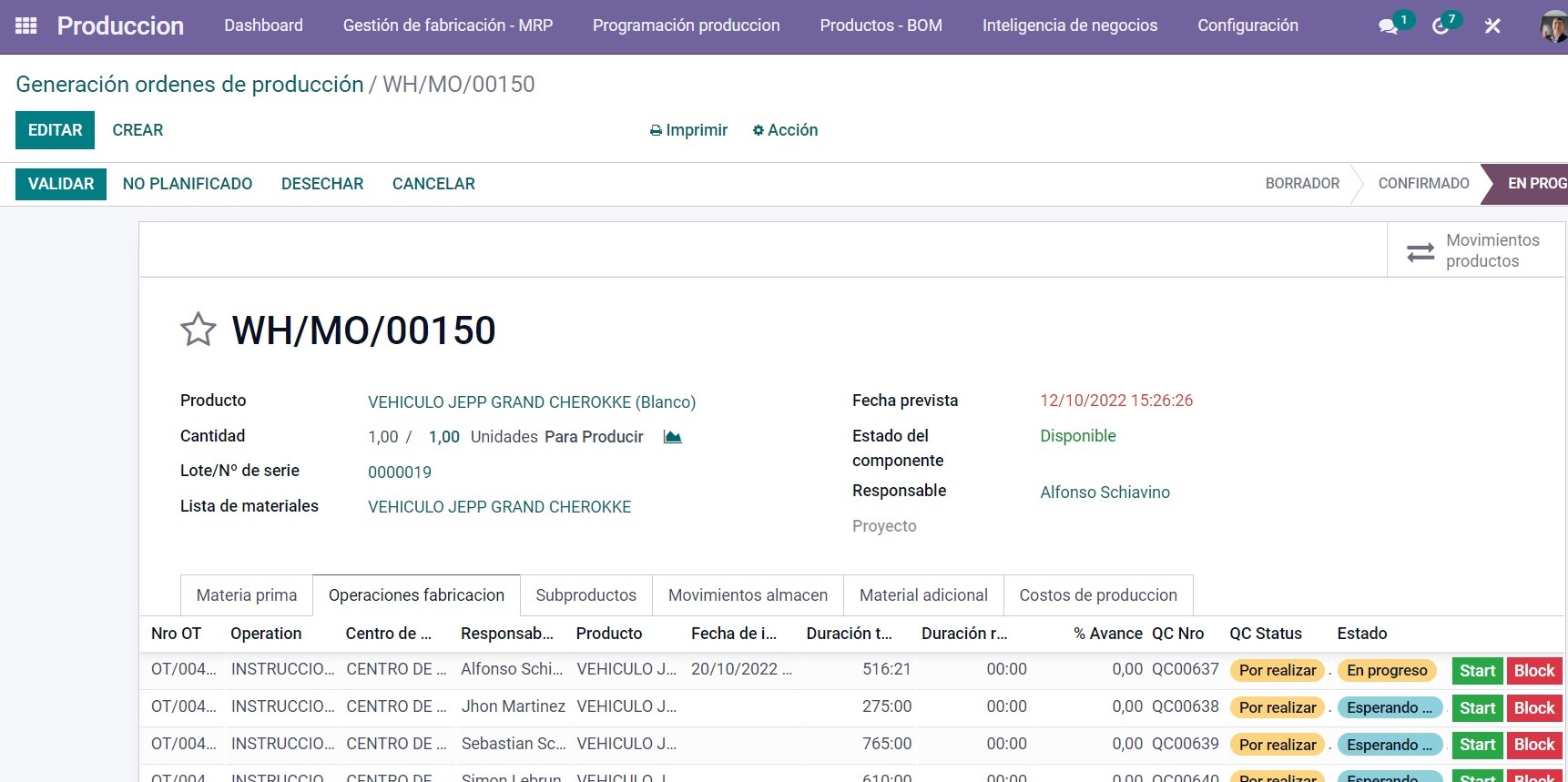 CHRONOS - Software de fabricación